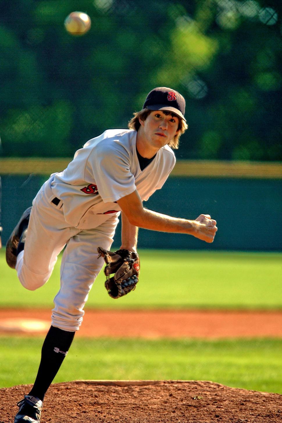 Free Stock Photo of Baseball Player Pitching a Ball on Top of a Field ...