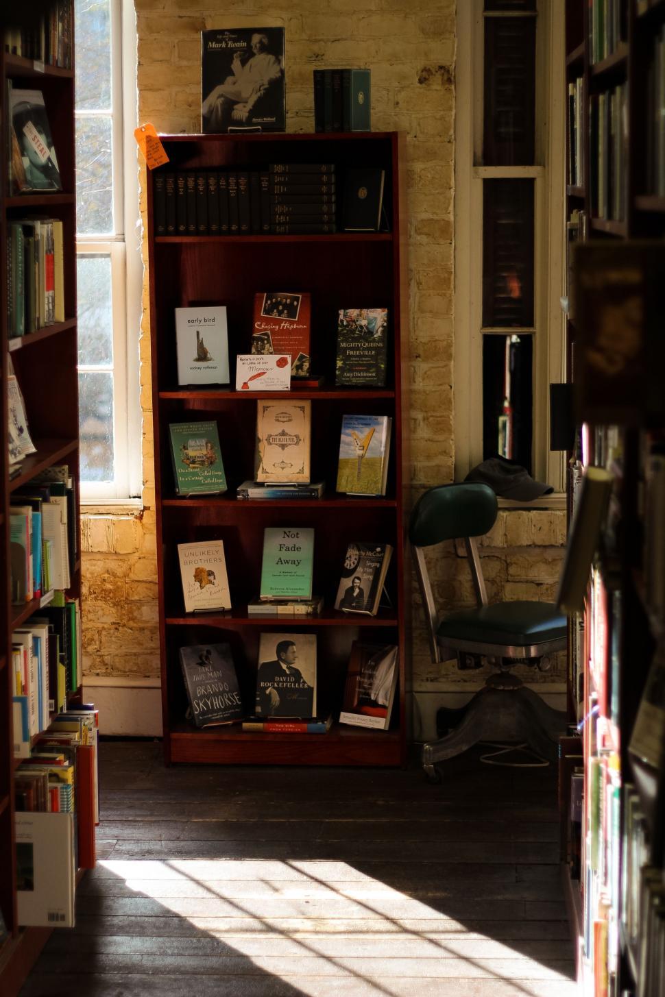 Free Stock Photo of Bookshelf Filled With Books Next to Window ...