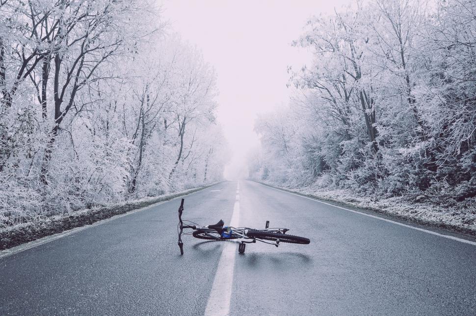 Free Stock Photo of Bike Laying on Its Side on Roadside | Download Free ...