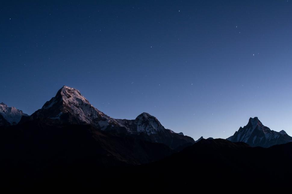 Free Stock Photo of Moonlit Mountain View | Download Free Images and ...