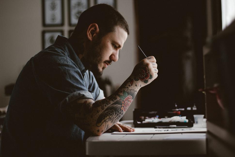 Free Stock Photo of Man Writing at Desk | Download Free Images and Free ...