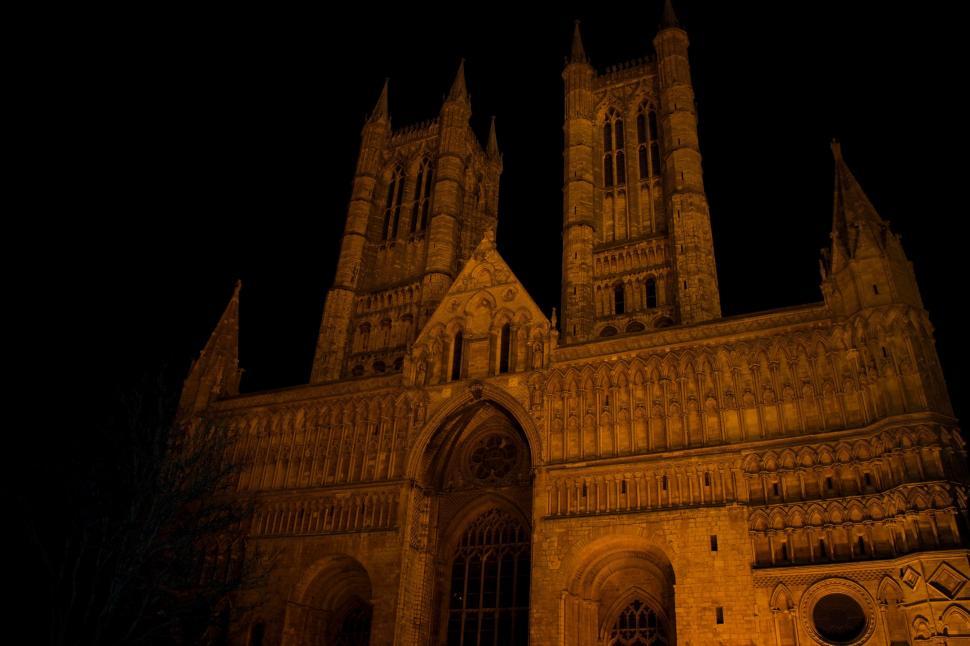 Free Stock Photo of Majestic Cathedral Illuminated in the Night ...
