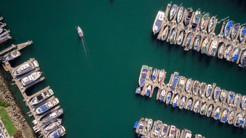 Free Stock Photo of Aerial View of Marina With Many Boats | Download ...