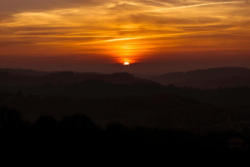Free Stock Photo of Sun Setting Over Mountain Range | Download Free ...