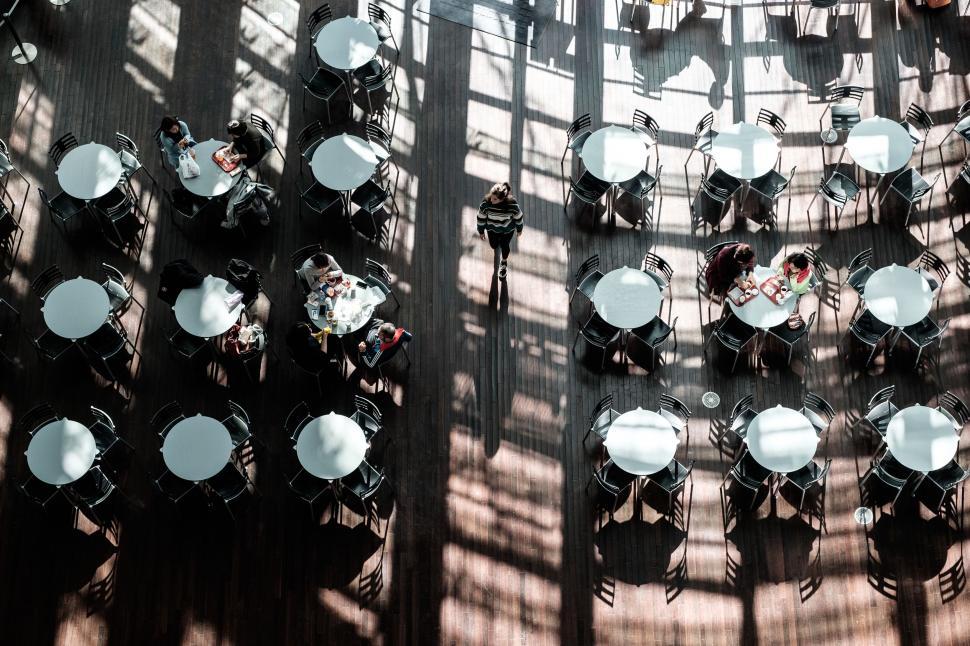 Free Stock Photo of Overhead View of a Dining Room Table and Chairs ...