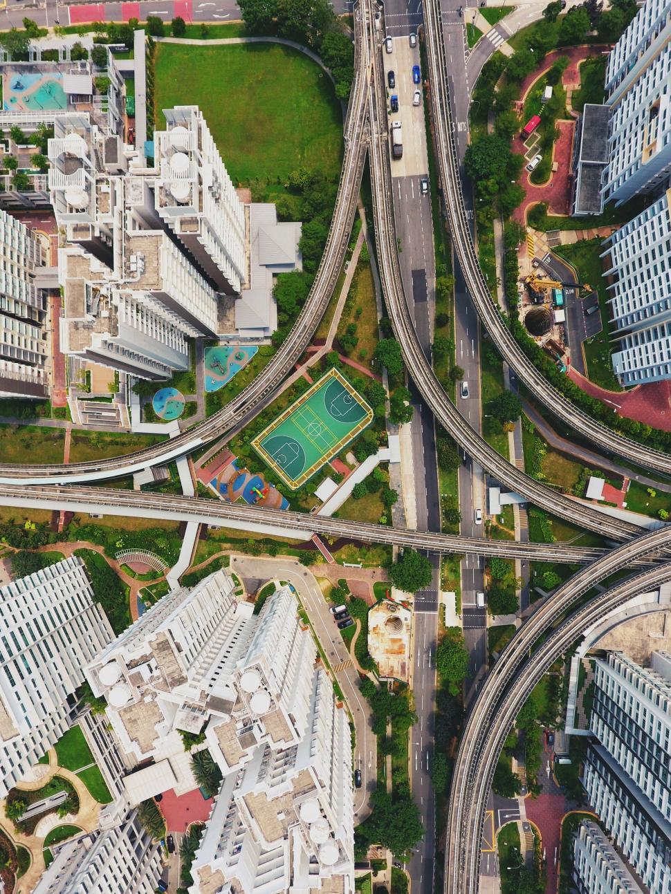 Free Stock Photo of Aerial View of City With Numerous Roads | Download ...