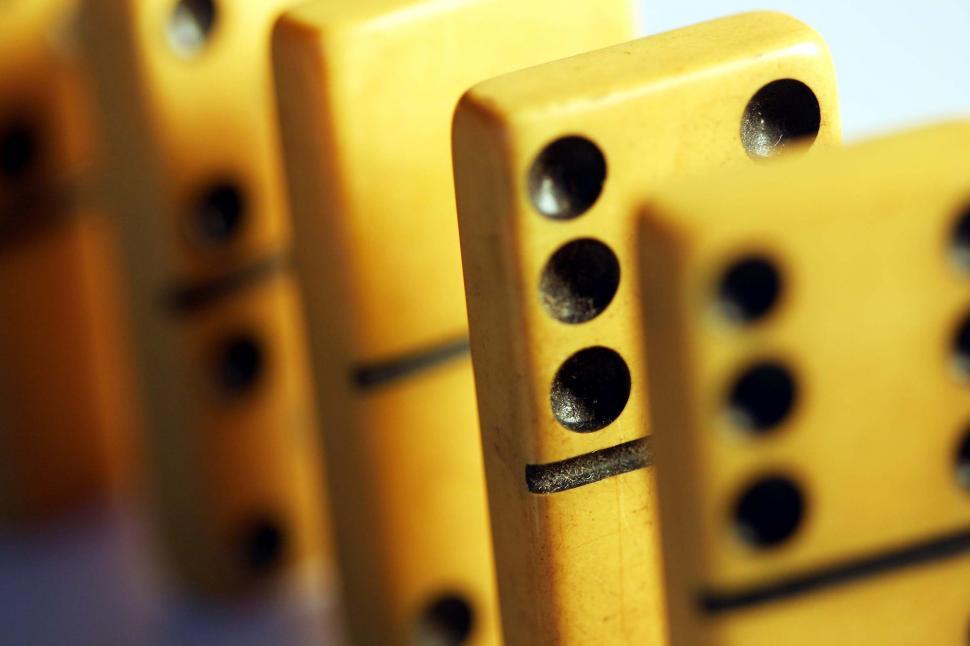 Free Stock Photo of Row of Yellow Dominoes on Table | Download Free ...