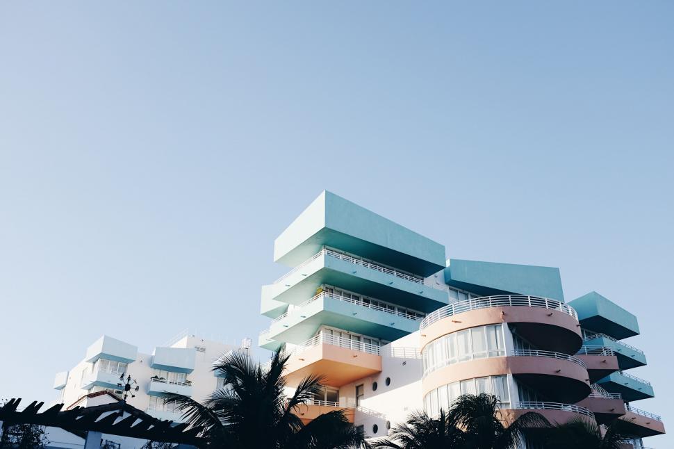 Free Stock Photo of Modern High-Rise Building With Palm Trees ...