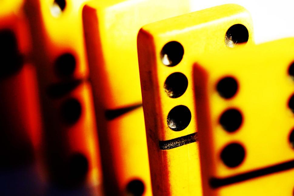 Free Stock Photo of Row of Yellow Dominoes Stacked Together | Download ...