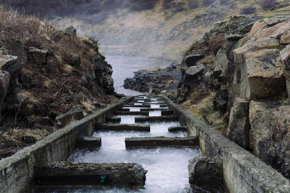 Free Stock Photo of Water Stream Flowing Through Rocky Hillside ...