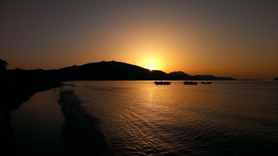 Free Stock Photo of Sunset Over Water With Boats | Download Free Images ...