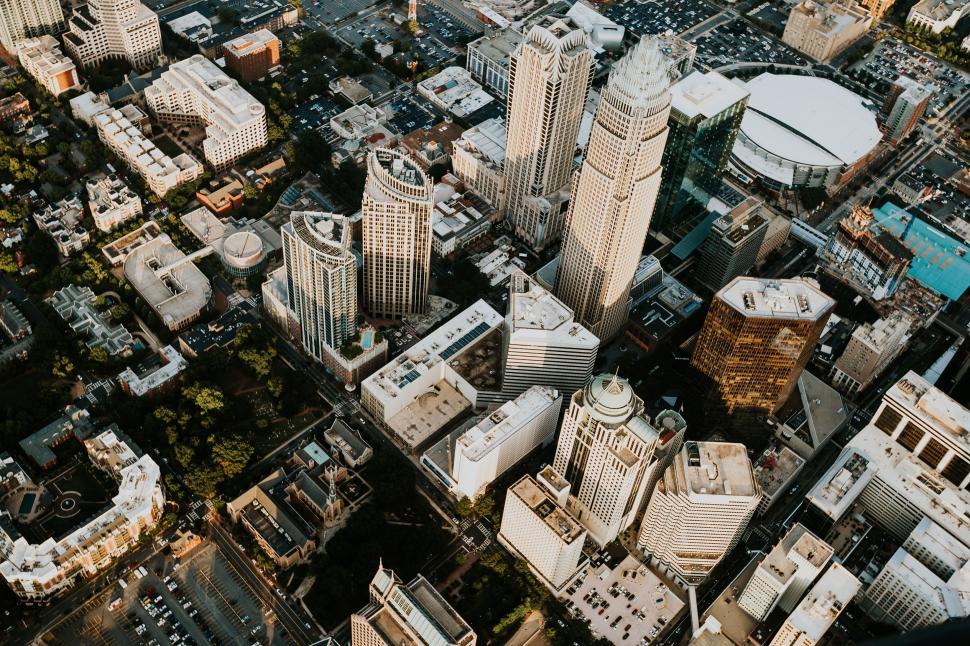 Free Stock Photo of Aerial View of a City With Tall Buildings ...