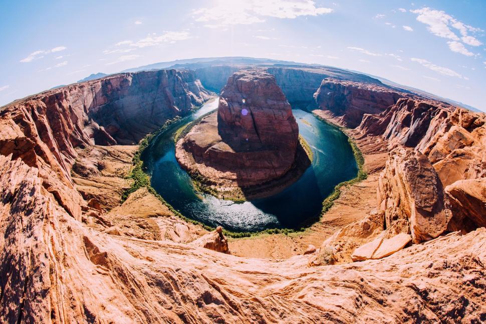 Free Stock Photo of Spectacular Lake Amidst Canyon | Download Free ...