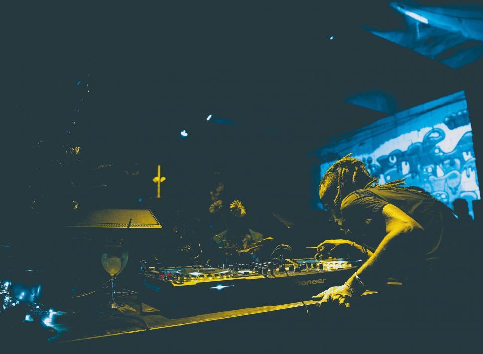 Free Stock Photo of DJ Mixing in Front of Large Screen | Download Free ...