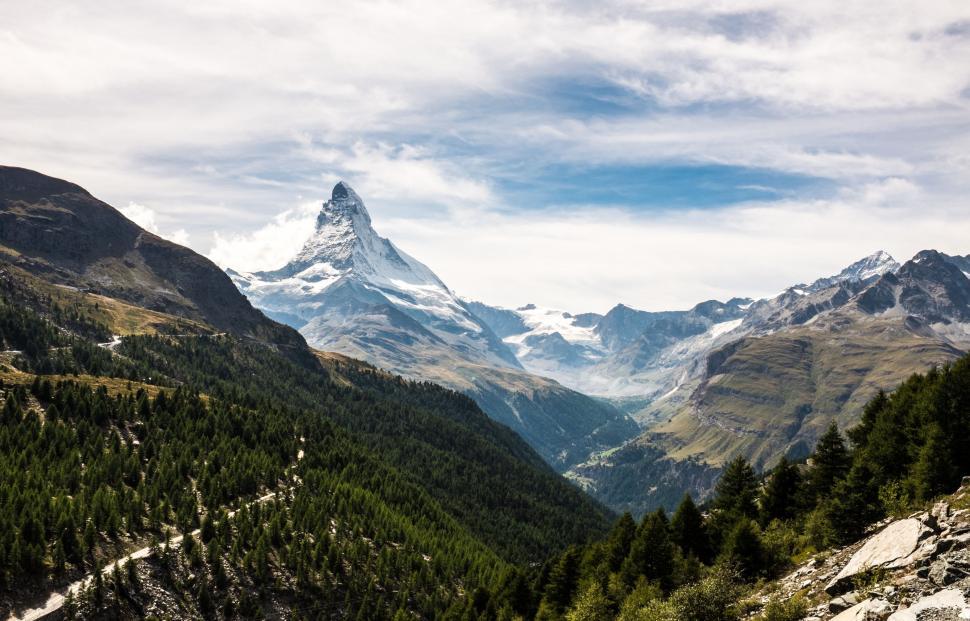 Free Stock Photo of Mountain Range With Trees in Foreground | Download ...