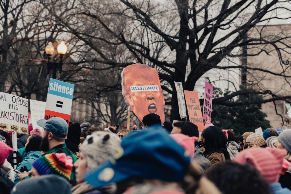 Free Stock Photo of Large Group of People Holding Signs in Front of ...