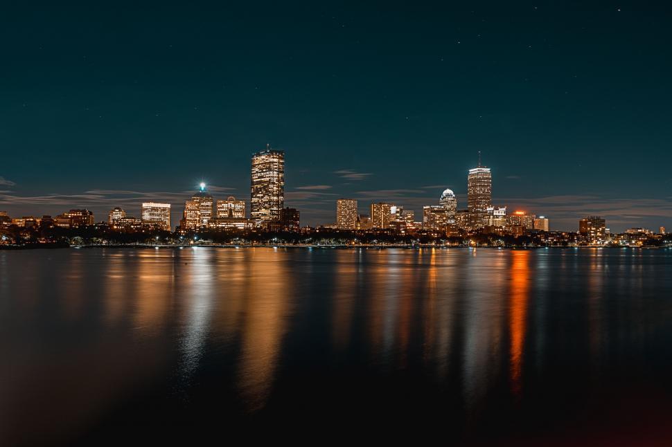 Free Stock Photo of Cityscape Night View Across Water | Download Free ...
