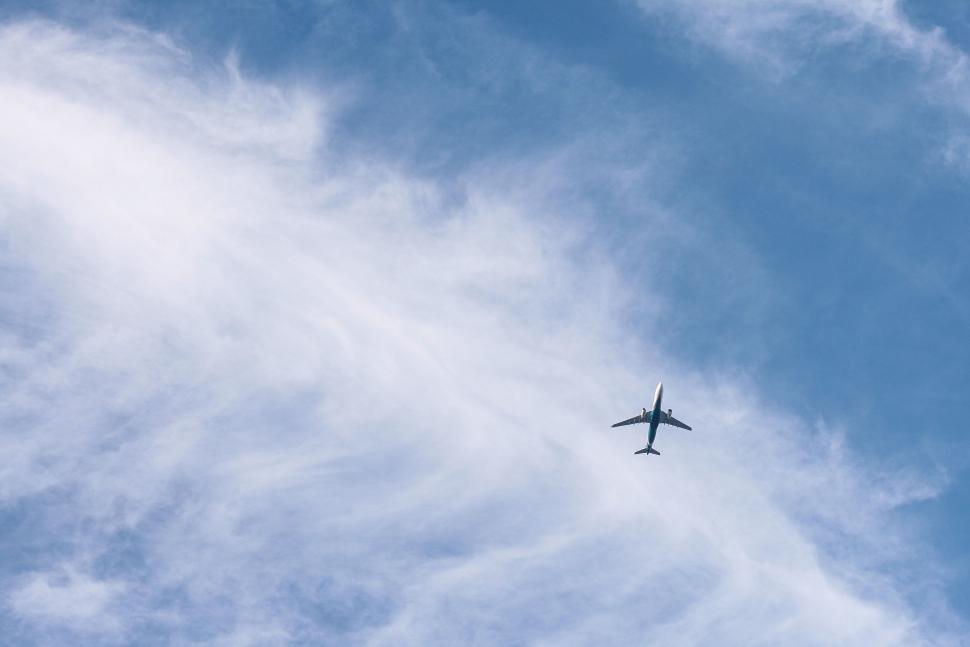 Free Stock Photo of Airplane Flying Through Blue Sky | Download Free ...