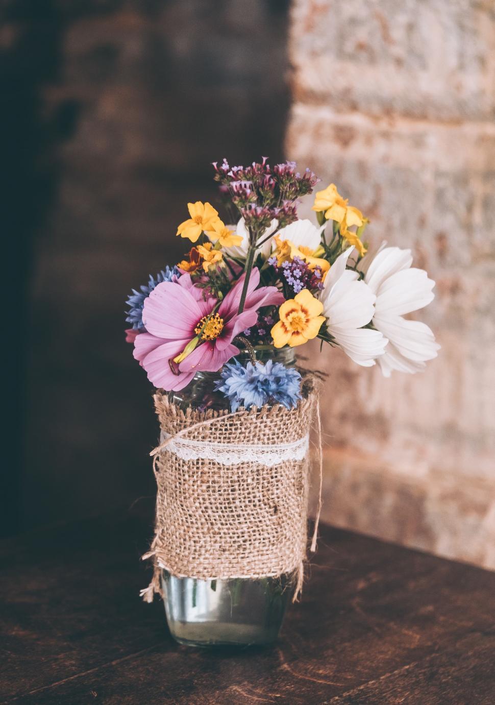 Free Stock Photo of Vase Filled With Flowers on Wooden Table | Download ...