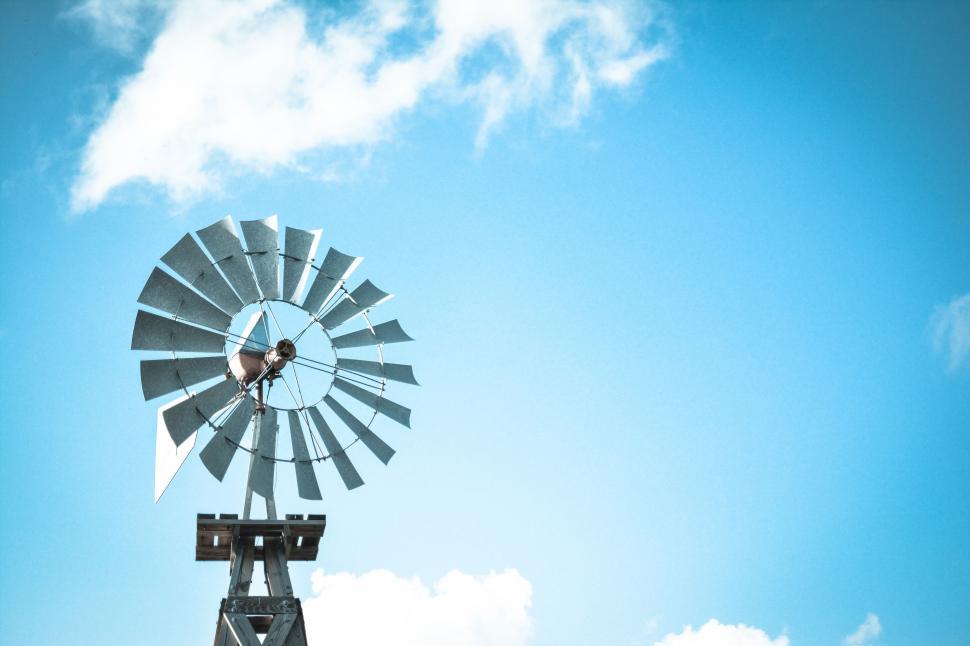 Free Stock Photo of Windmill Perched on Metal Pole | Download Free ...