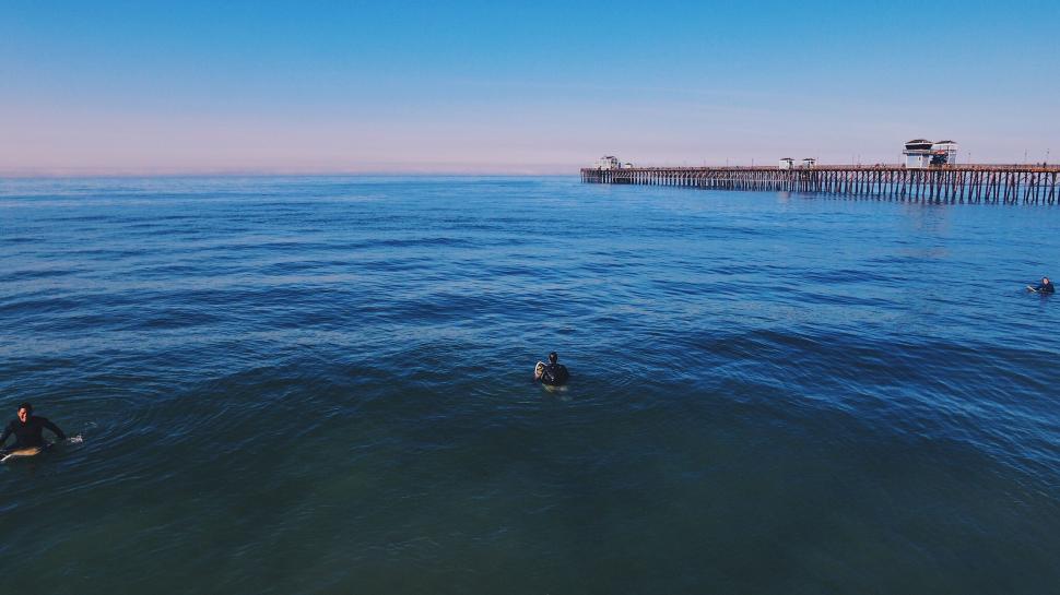 Free Stock Photo of Two People Swimming Near Pier | Download Free ...