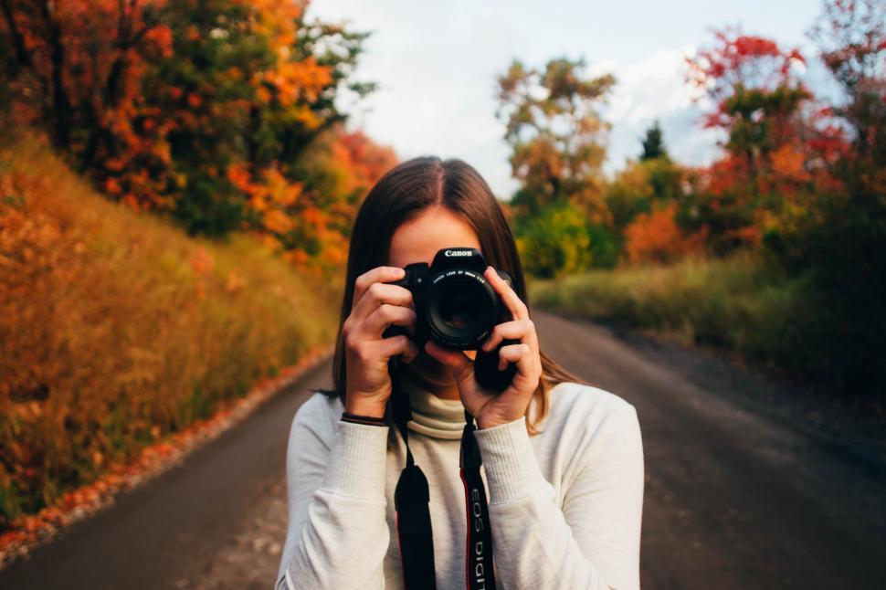Free Stock Photo of Woman Taking Selfie With Camera | Download Free ...