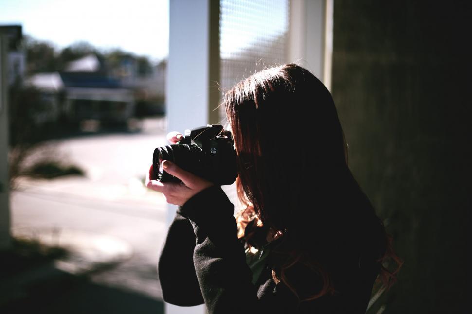 Free Stock Photo of Woman Taking Selfie With Camera | Download Free ...