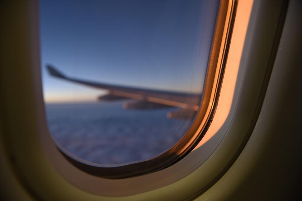 Free Stock Photo of Wing of Airplane Seen Through Window | Download ...