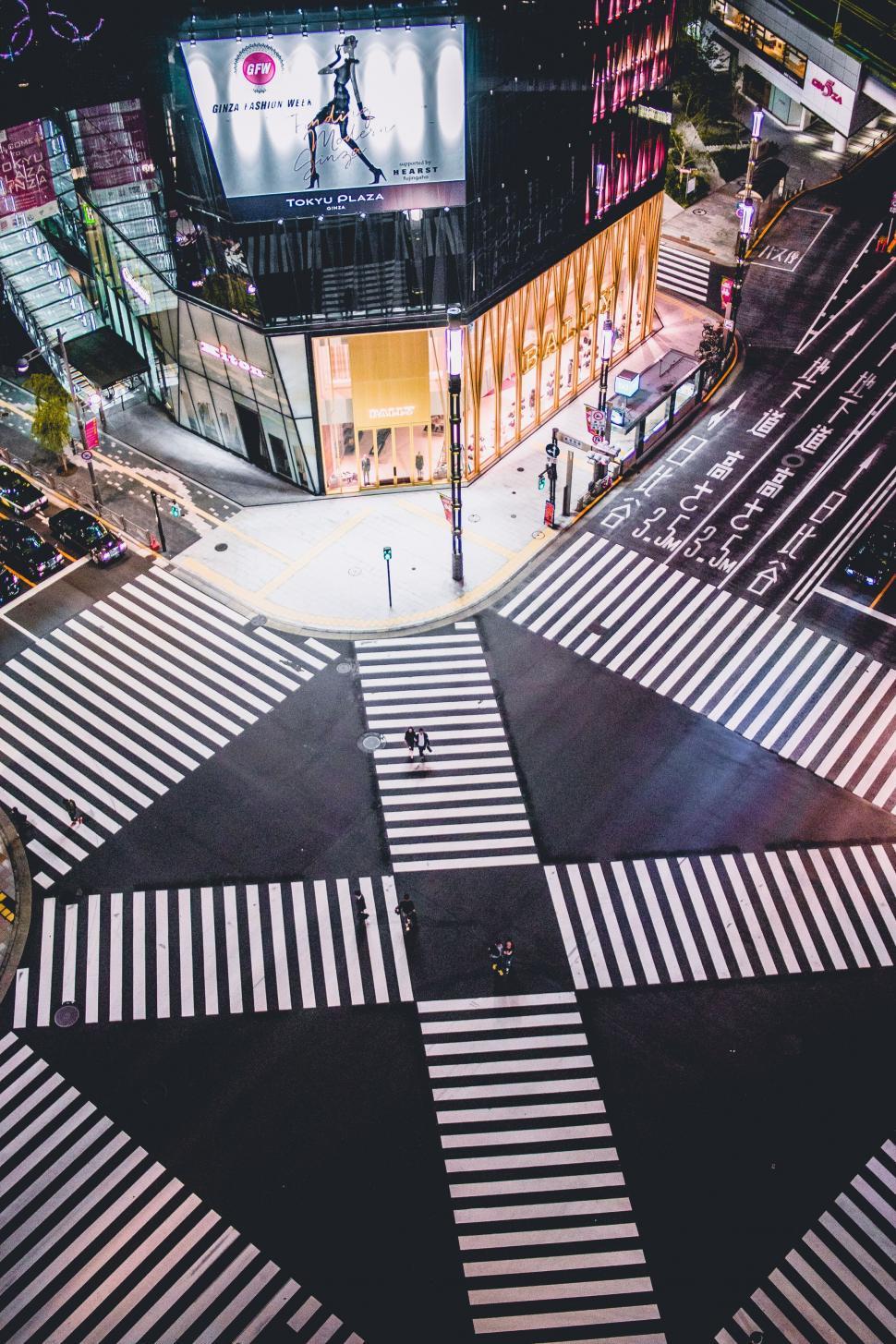Free Stock Photo of Aerial View of City Intersection at Night ...