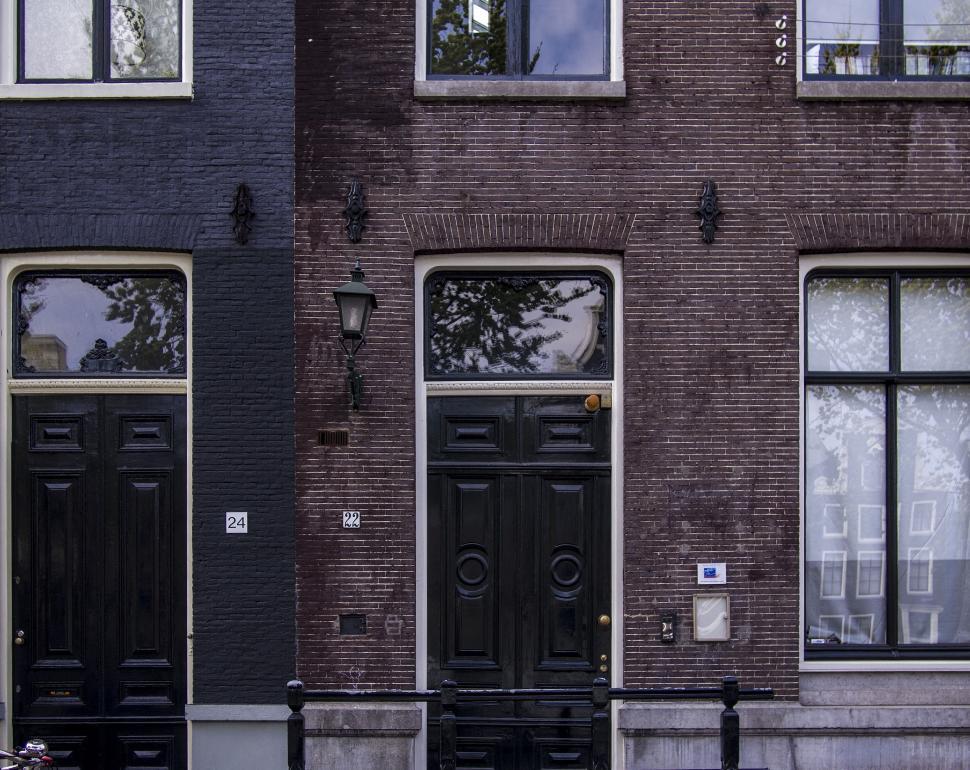 Free Stock Photo of Two Black Doors in Front of Building | Download ...