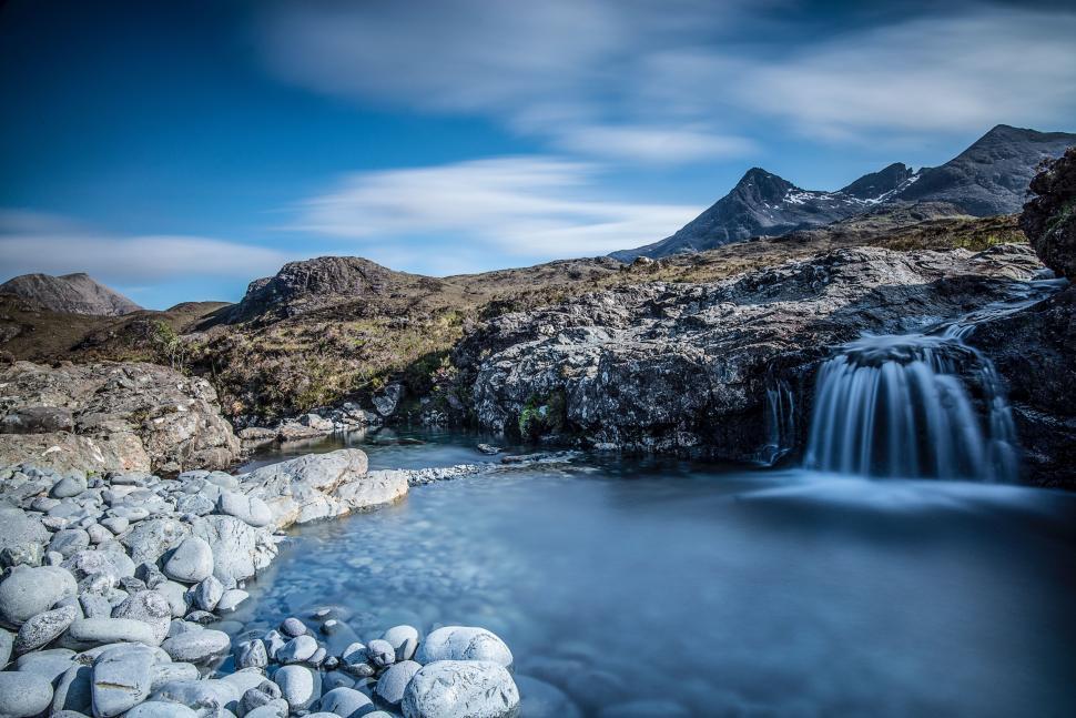 Free Stock Photo of Small Waterfall Amidst Lake | Download Free Images ...