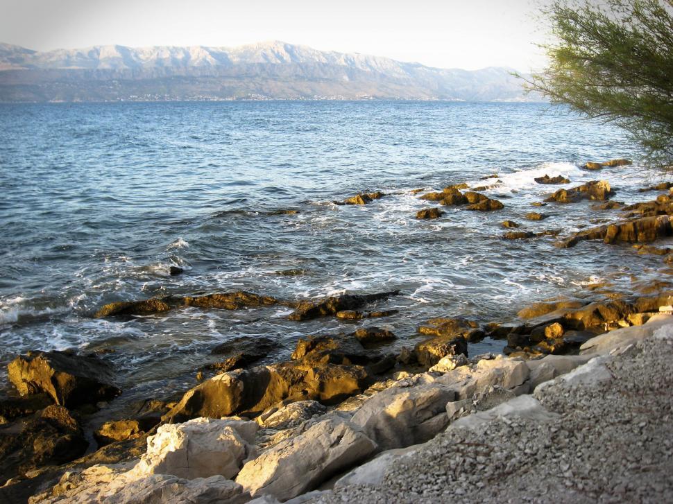 Free Stock Photo of seascape and distant mountains | Download Free ...