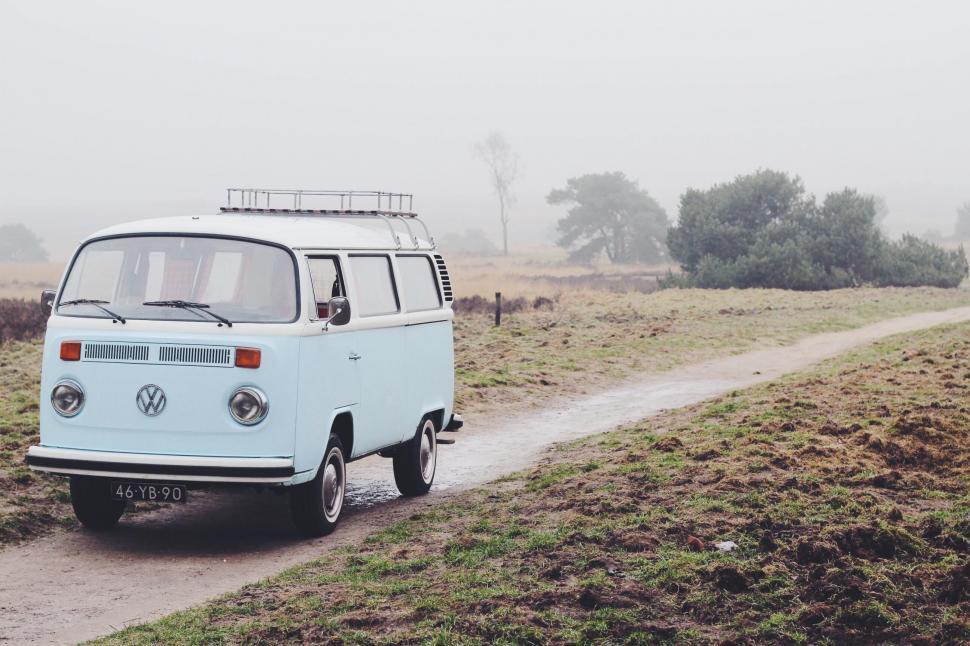 Free Stock Photo of VW Bus Driving Down Dirt Road | Download Free ...