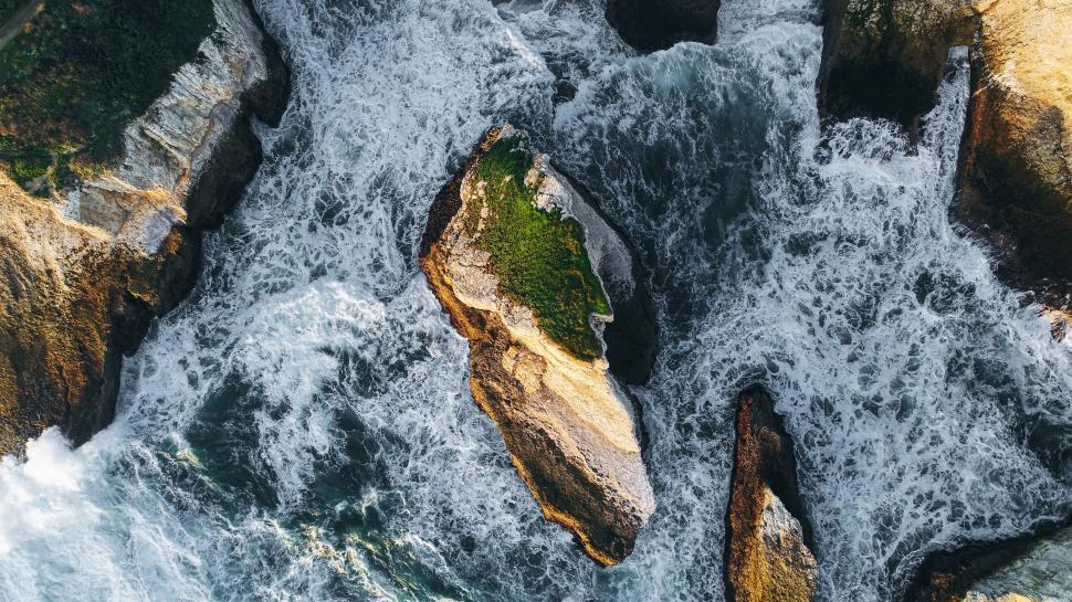 Free Stock Photo of River Flowing Between Two Large Rocks | Download ...