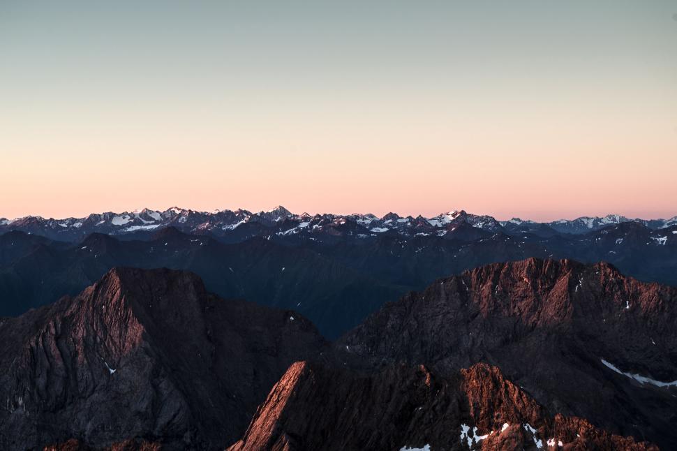 Free Stock Photo of Majestic Mountain Range at Sunset | Download Free ...