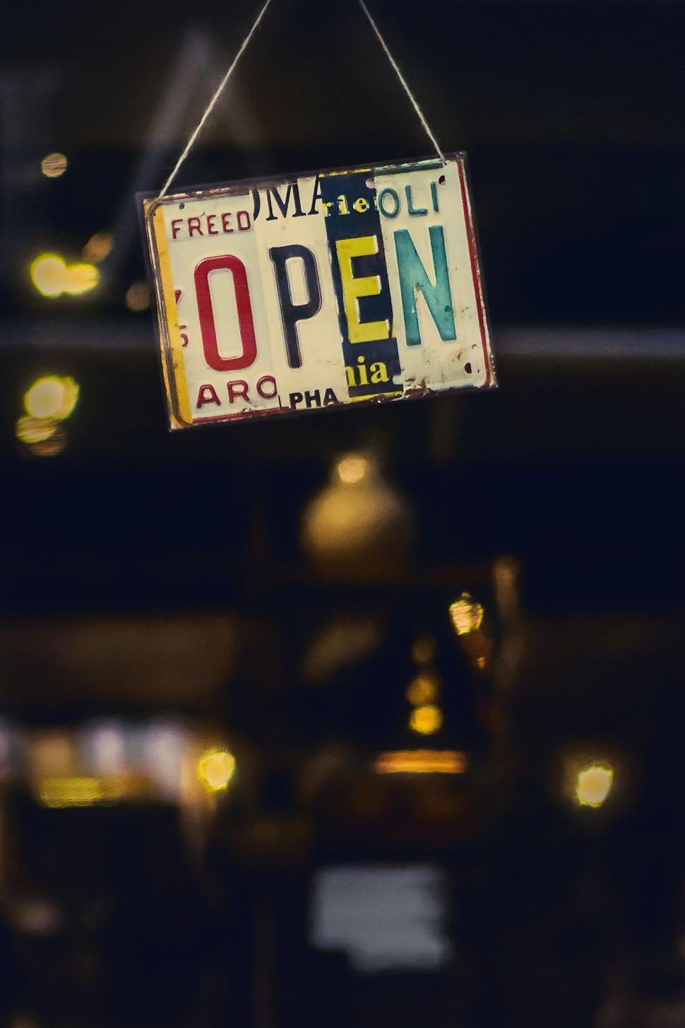 Free Stock Photo of Sign Hanging From the Ceiling of a Restaurant ...