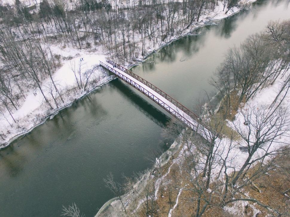 Free Stock Photo of Aerial View of Bridge Over River | Download Free ...