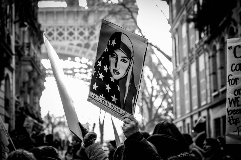 Free Stock Photo of A Crowded Gathering Holding Signs and Flags ...
