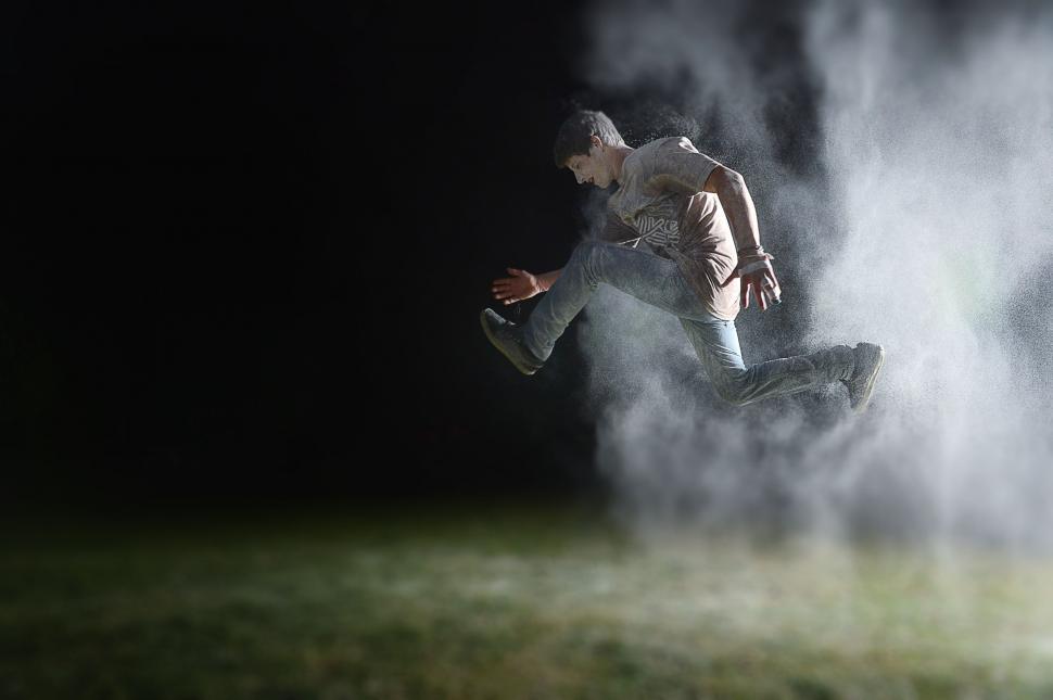 Free Stock Photo of Man Running Through Cloud of Smoke | Download Free ...