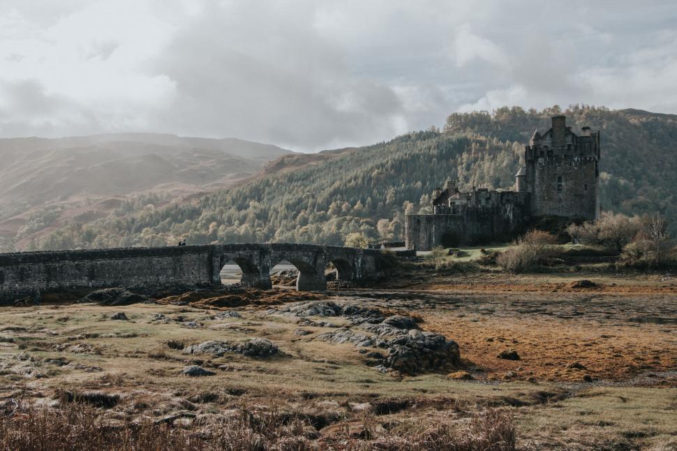 Free Stock Photo of Castle in Field With Mountains | Download Free ...