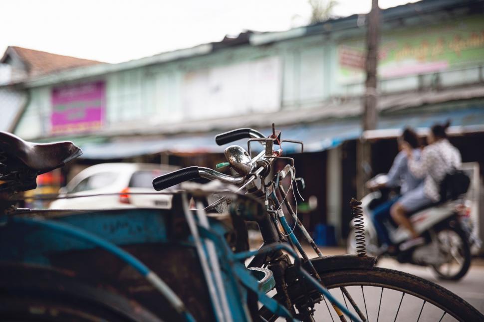 Free Stock Photo of Bicycle Parked on Side of Road | Download Free ...