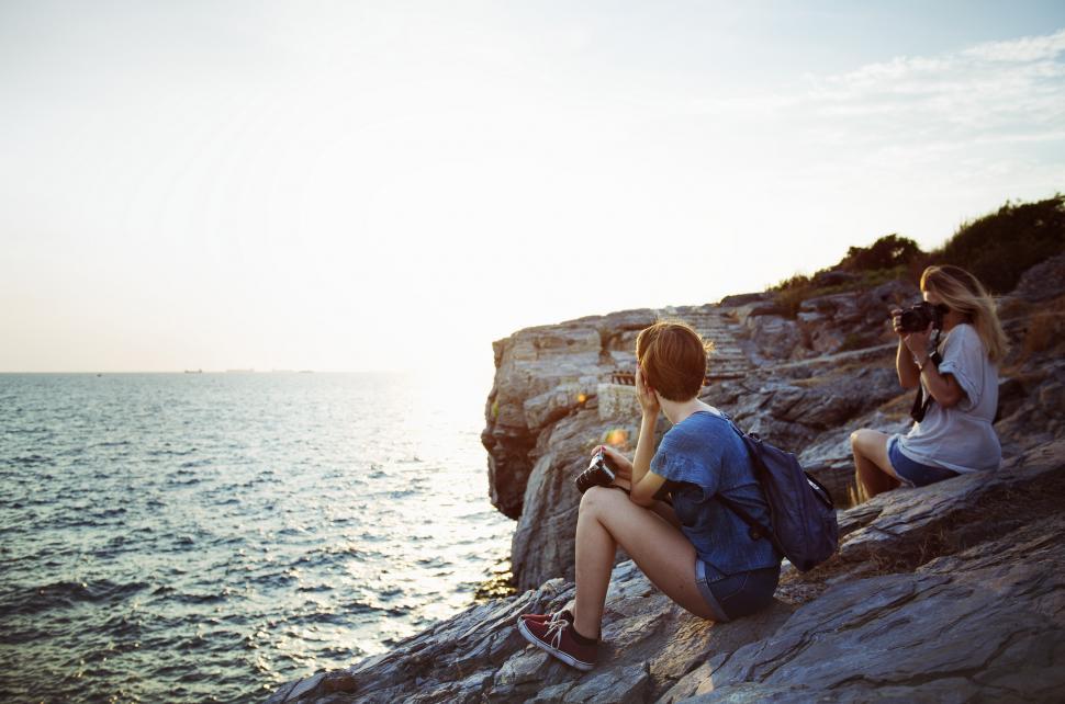Free Stock Photo of Two Traveler Photographer Friends | Download Free ...