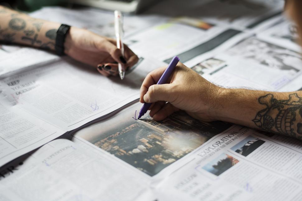 Free Stock Photo of Highlighting on the Newspaper | Download Free ...