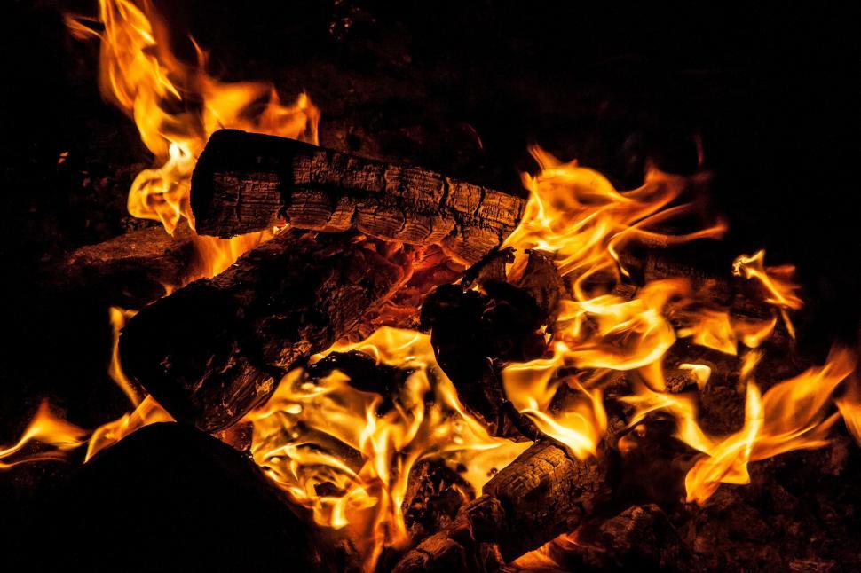 Free Stock Photo of Intense Fire Burning in the Dark | Download Free ...