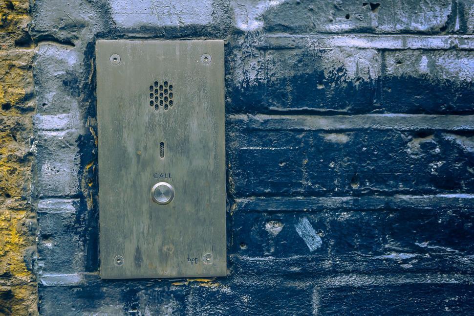 Free Stock Photo of Metal Device Mounted to Brick Wall | Download Free ...