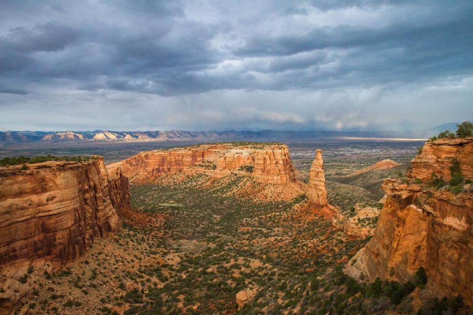 Free Stock Photo of Cloudy Sky Over Valley and Mountains | Download ...