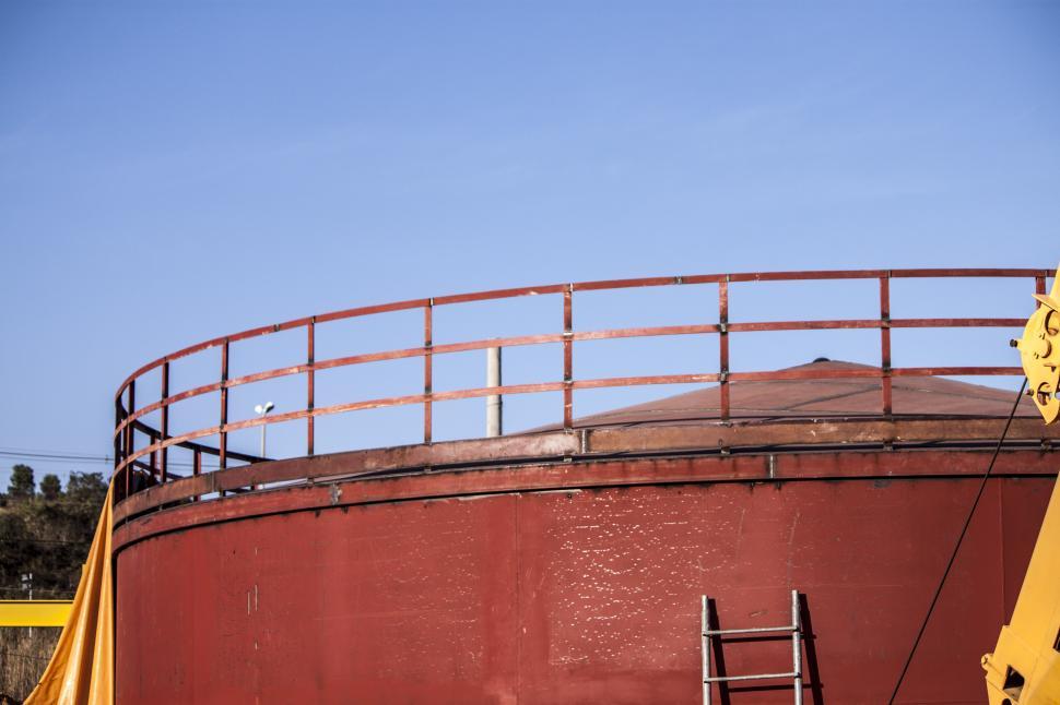 Free Stock Photo of Large Red Tank With Yellow Crane | Download Free ...