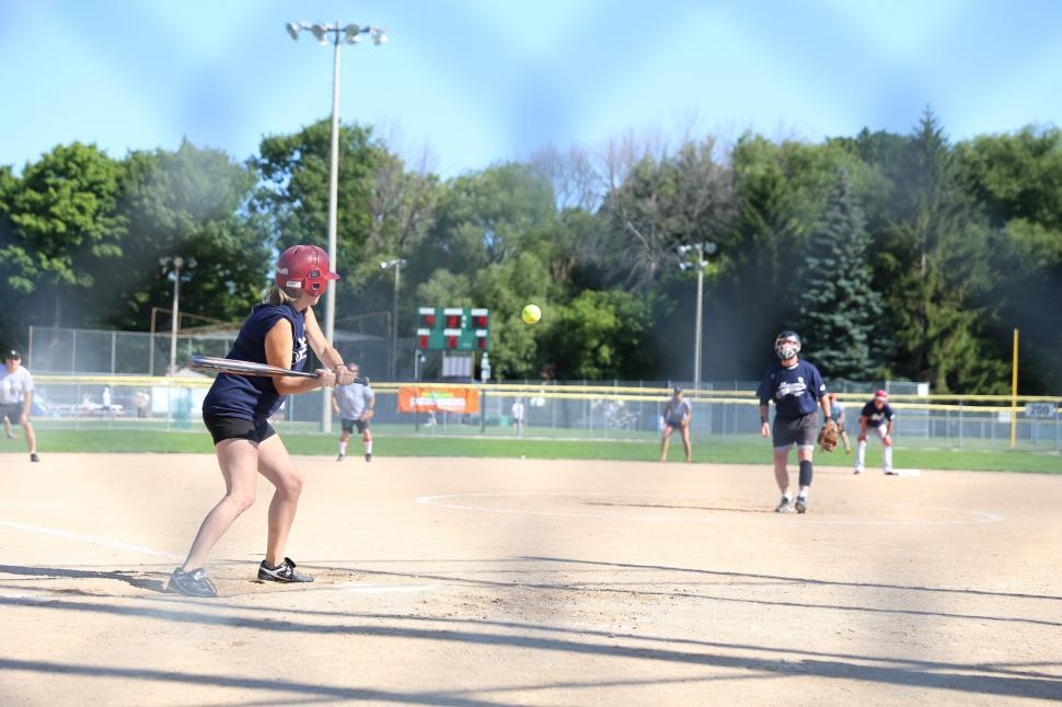 Free Stock Photo of A group of adults playing a baseball game ...
