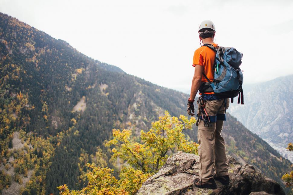 Free Stock Photo of A young climber standing on a rock | Download Free ...