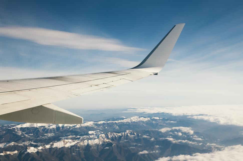 Free Stock Photo of View of snow and mountains from an airplane ...